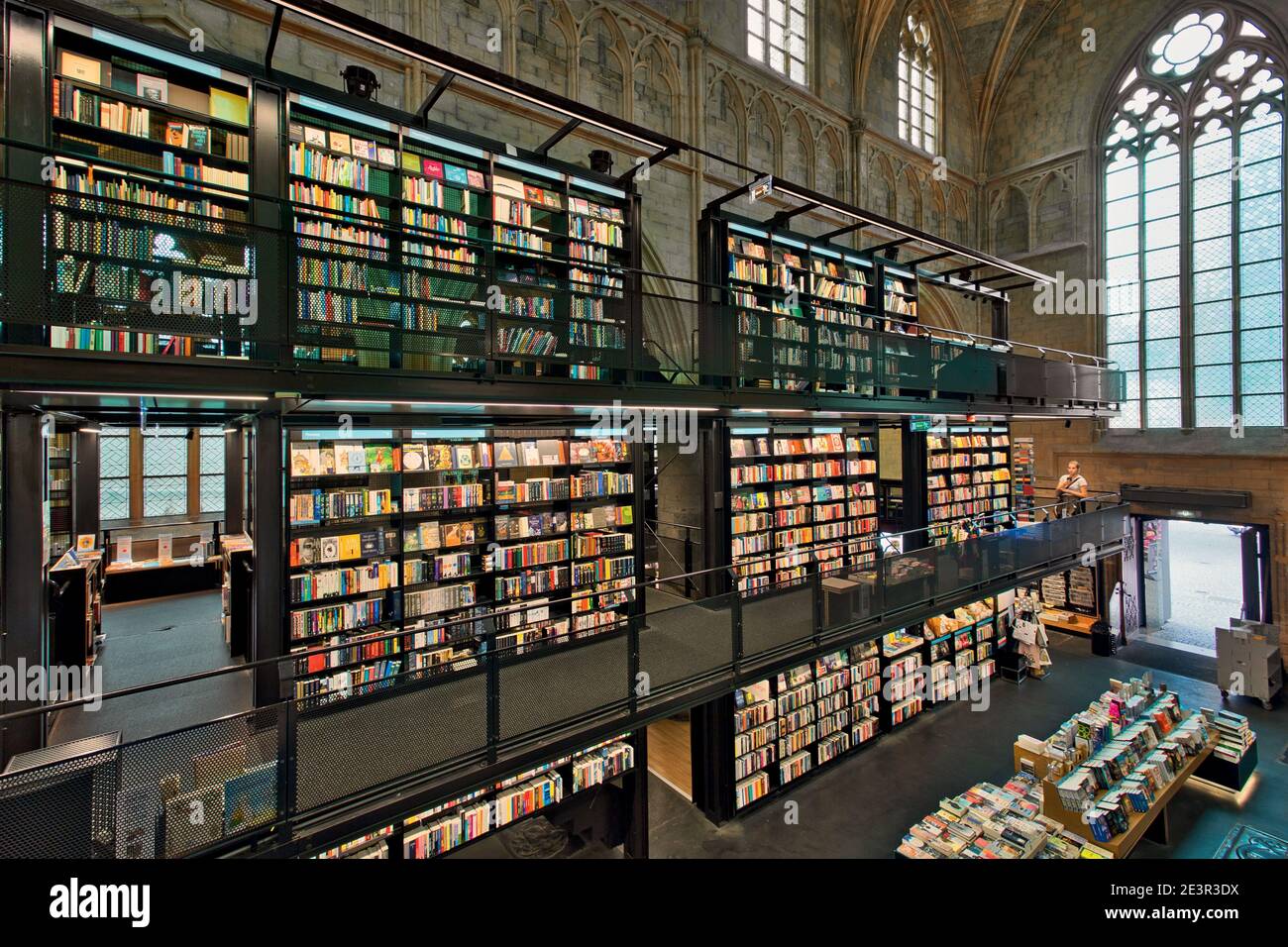Book Store Dominicanen`, former medieval church, in Maastricht ...