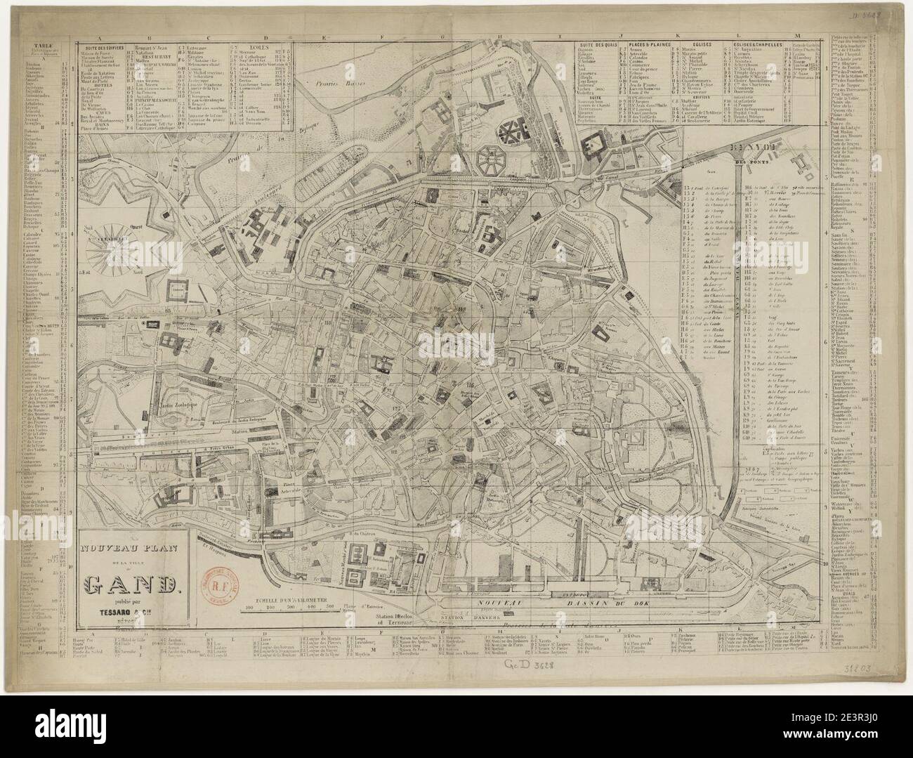 Map of Ghent by Tessaro Stock Photo - Alamy