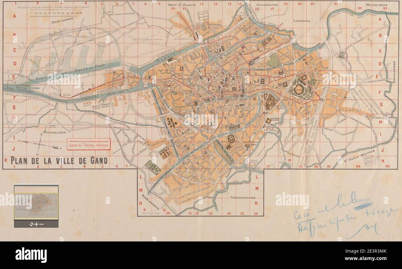 Map of Ghent by Nicolas Heins Stock Photo - Alamy