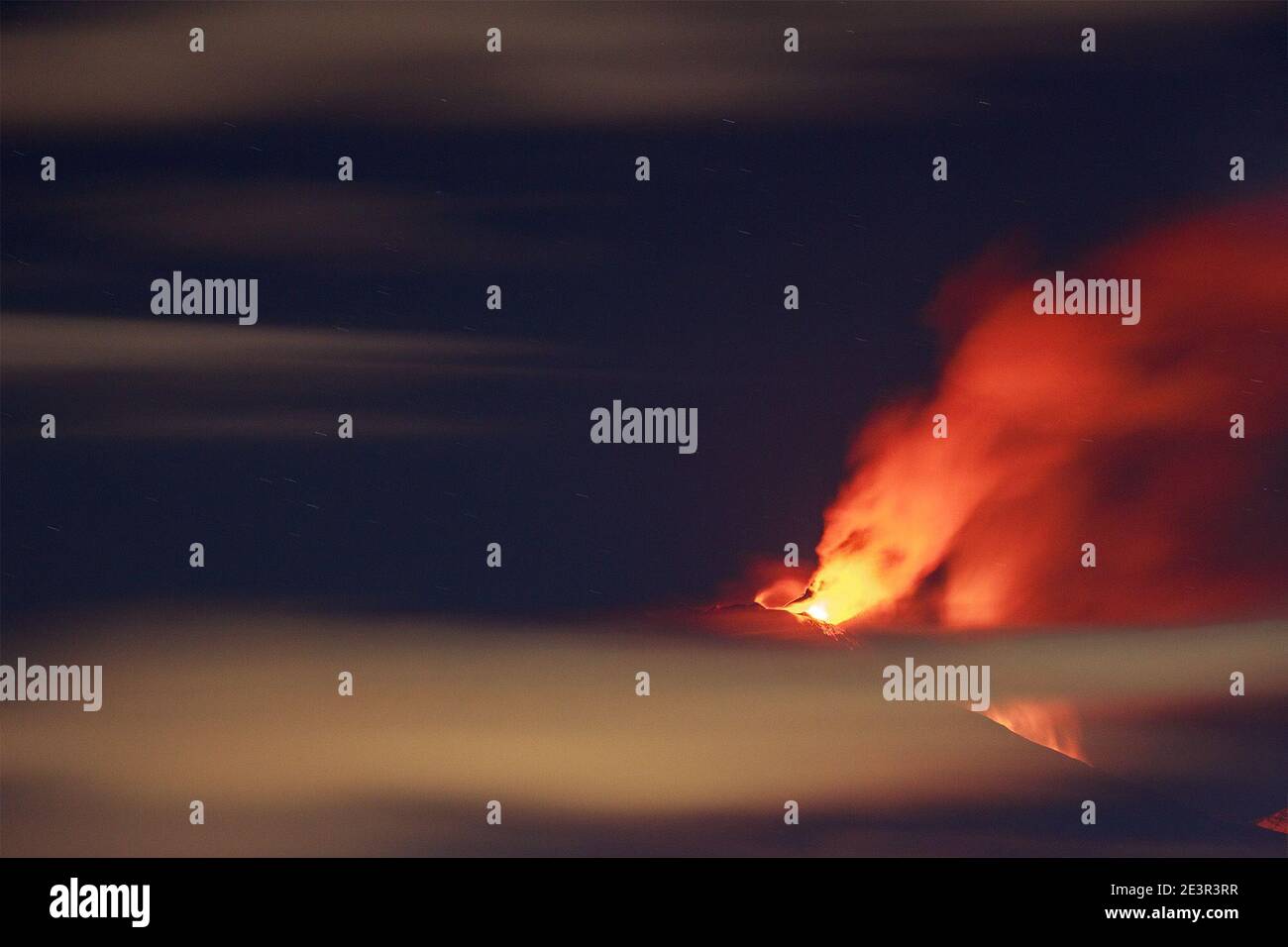 Catania. during the night the lava flow formed on the north side of the ...
