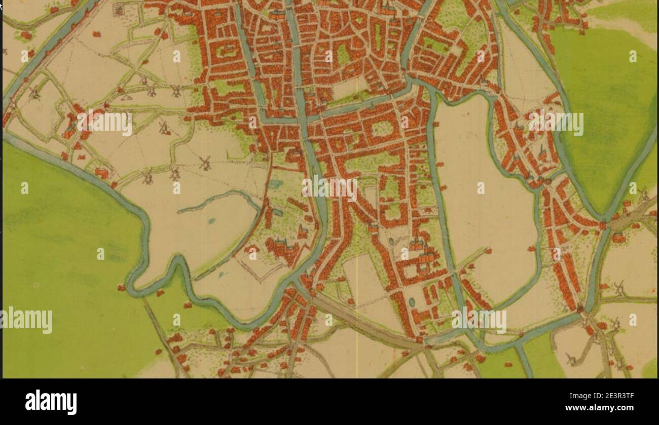 Map of Ghent by Jacob van Deventer, detail (0 Stock Photo - Alamy