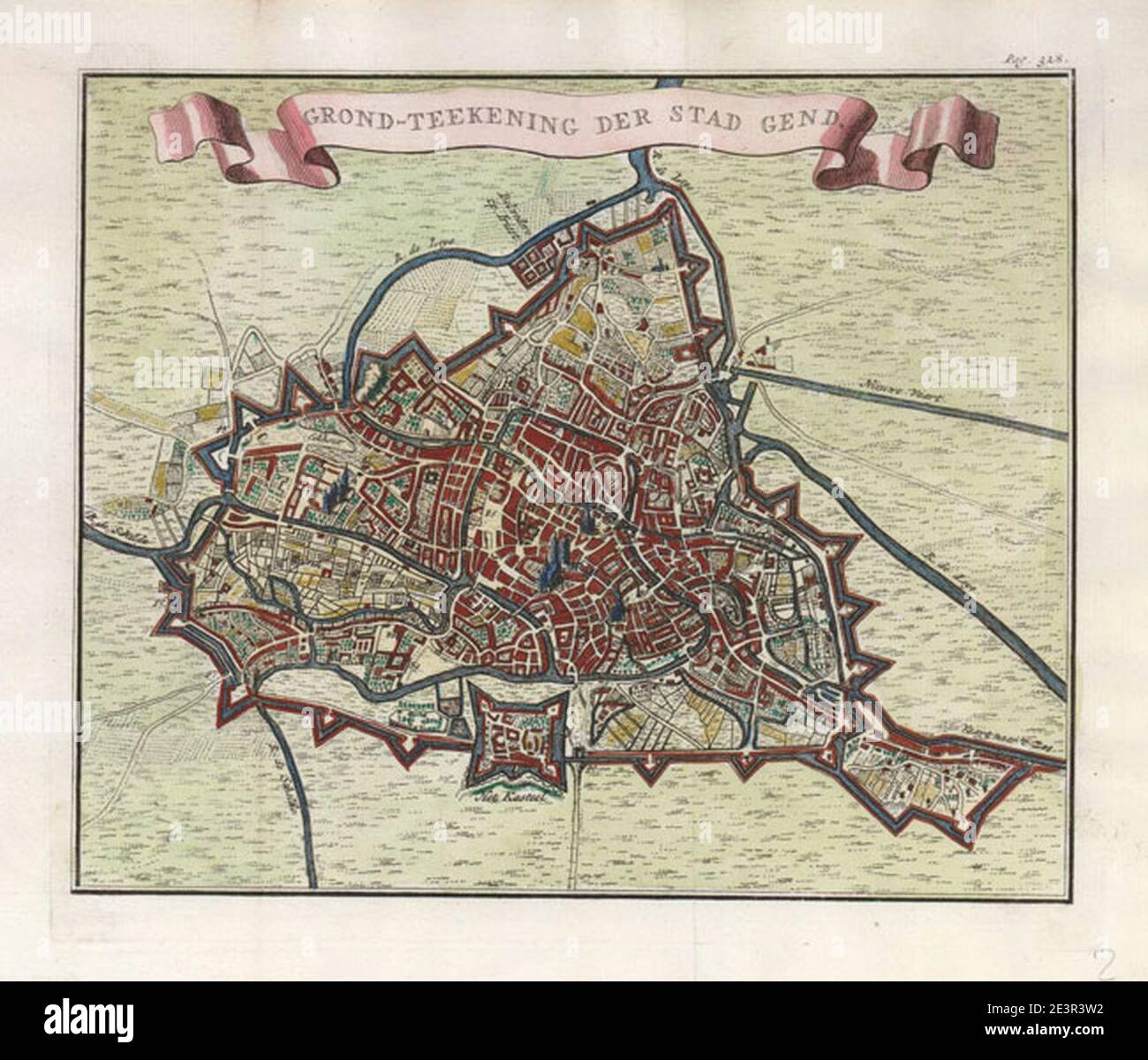 Map of Ghent by Isaac Tirion Stock Photo - Alamy