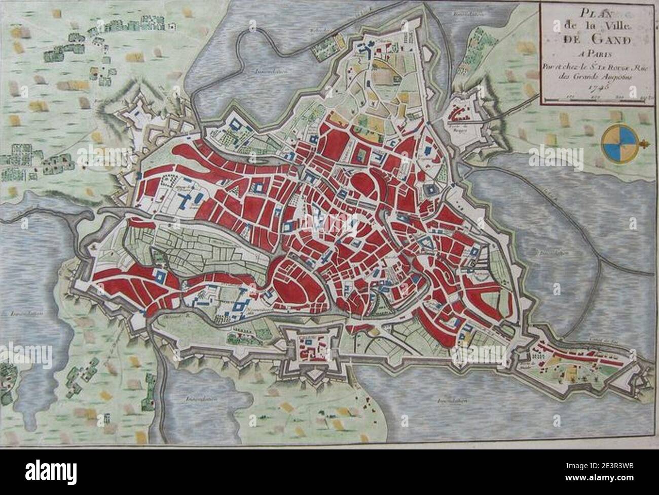 Map of Ghent by Georges Louis Le Rouge 01 Stock Photo - Alamy