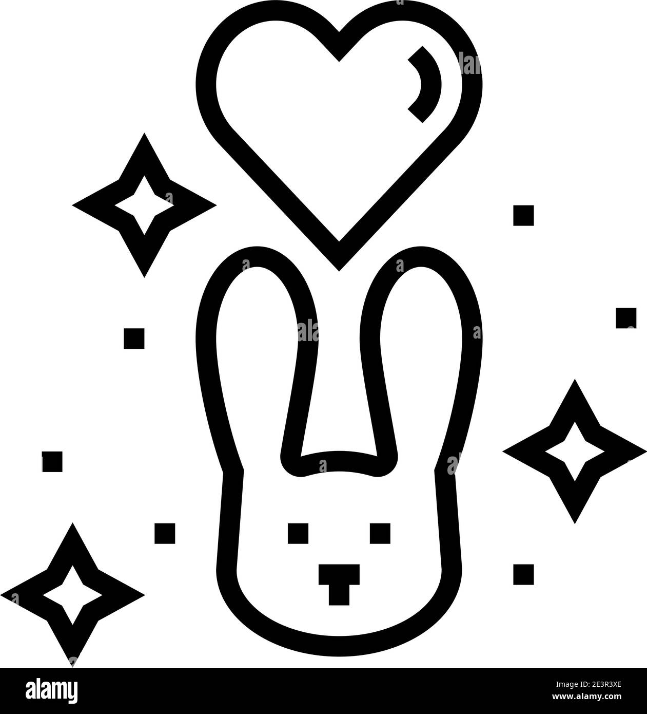 love rabbit line icon vector illustration Stock Vector Image & Art - Alamy