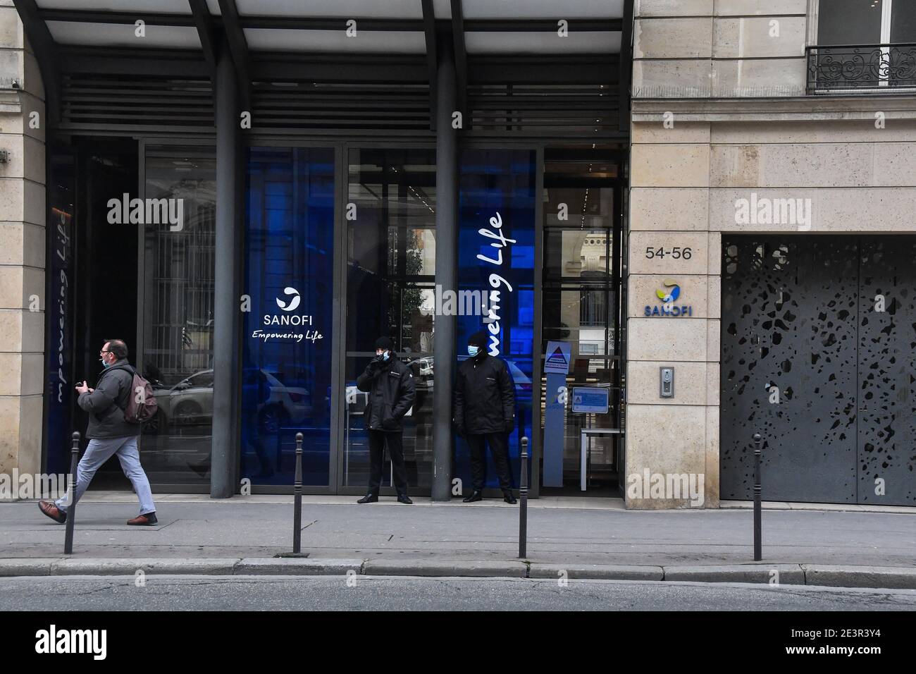 Illustration of Sanofi headquarters in Paris, France on January 20 ...