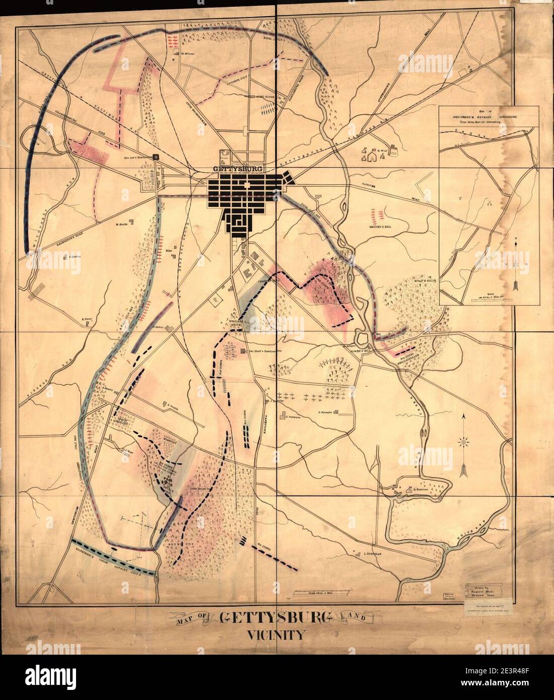 Map of gettysburg hi-res stock photography and images - Alamy