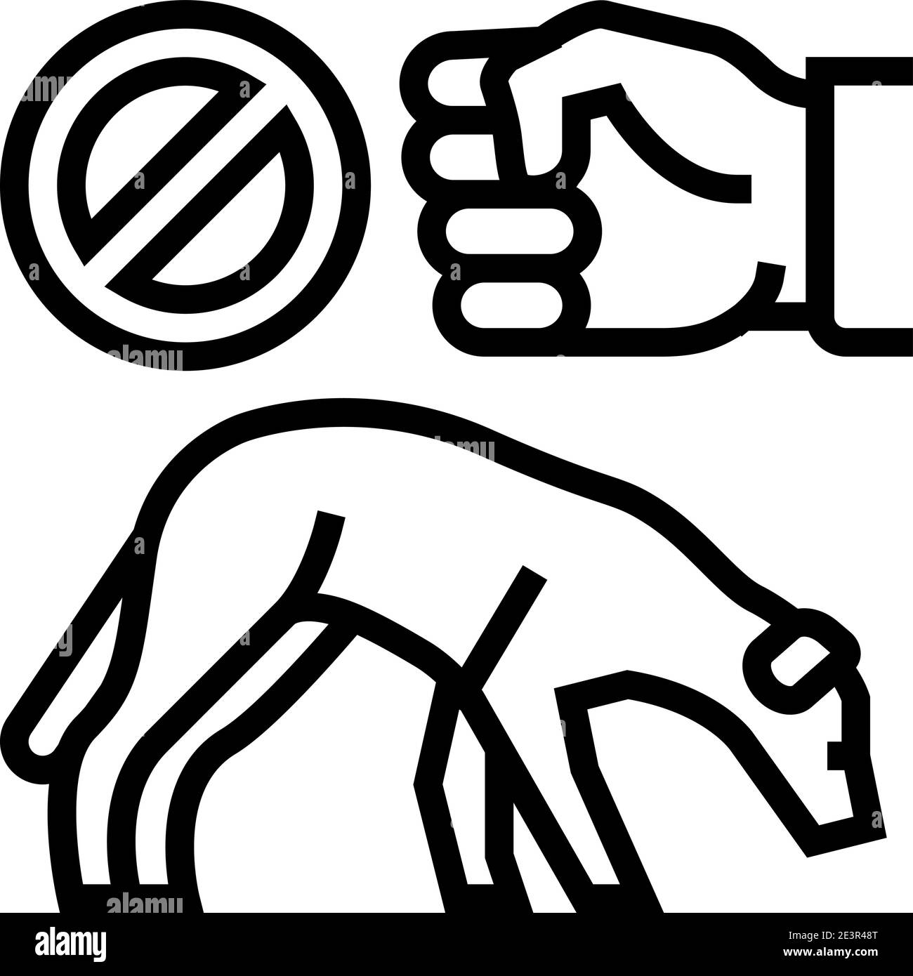 stop beat dogs line icon vector illustration Stock Vector Image & Art ...