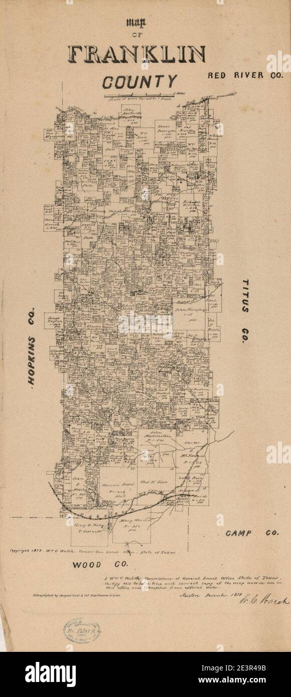 Map of Franklin County Stock Photo - Alamy