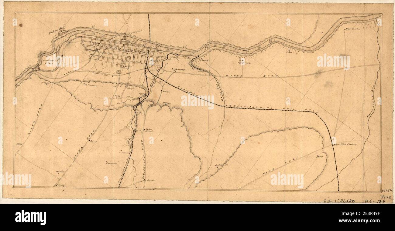 Fredericksburg map hi-res stock photography and images - Alamy