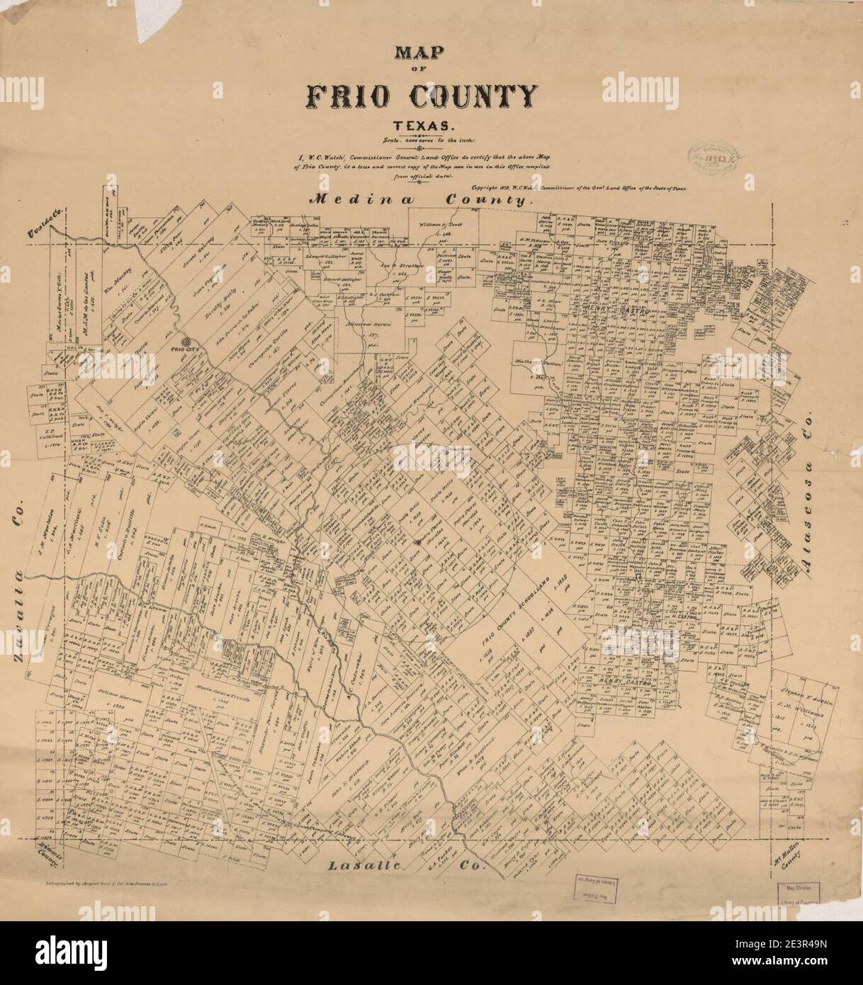 Map of Frio County, Texas Stock Photo - Alamy