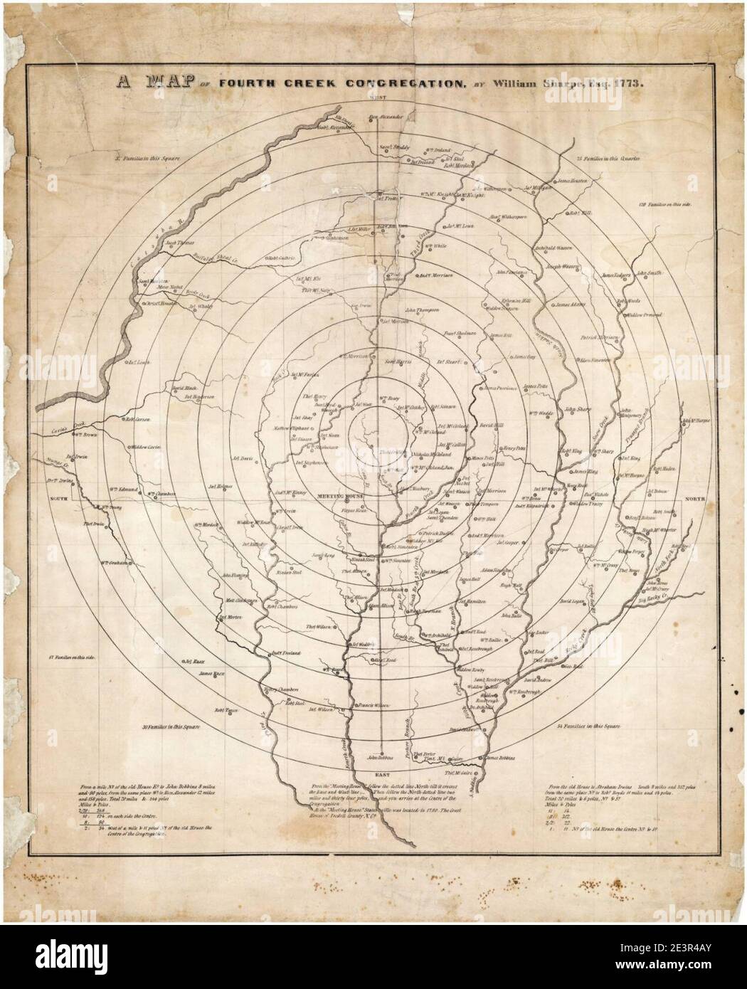 Map of Fourth Creek Congregation Stock Photo - Alamy