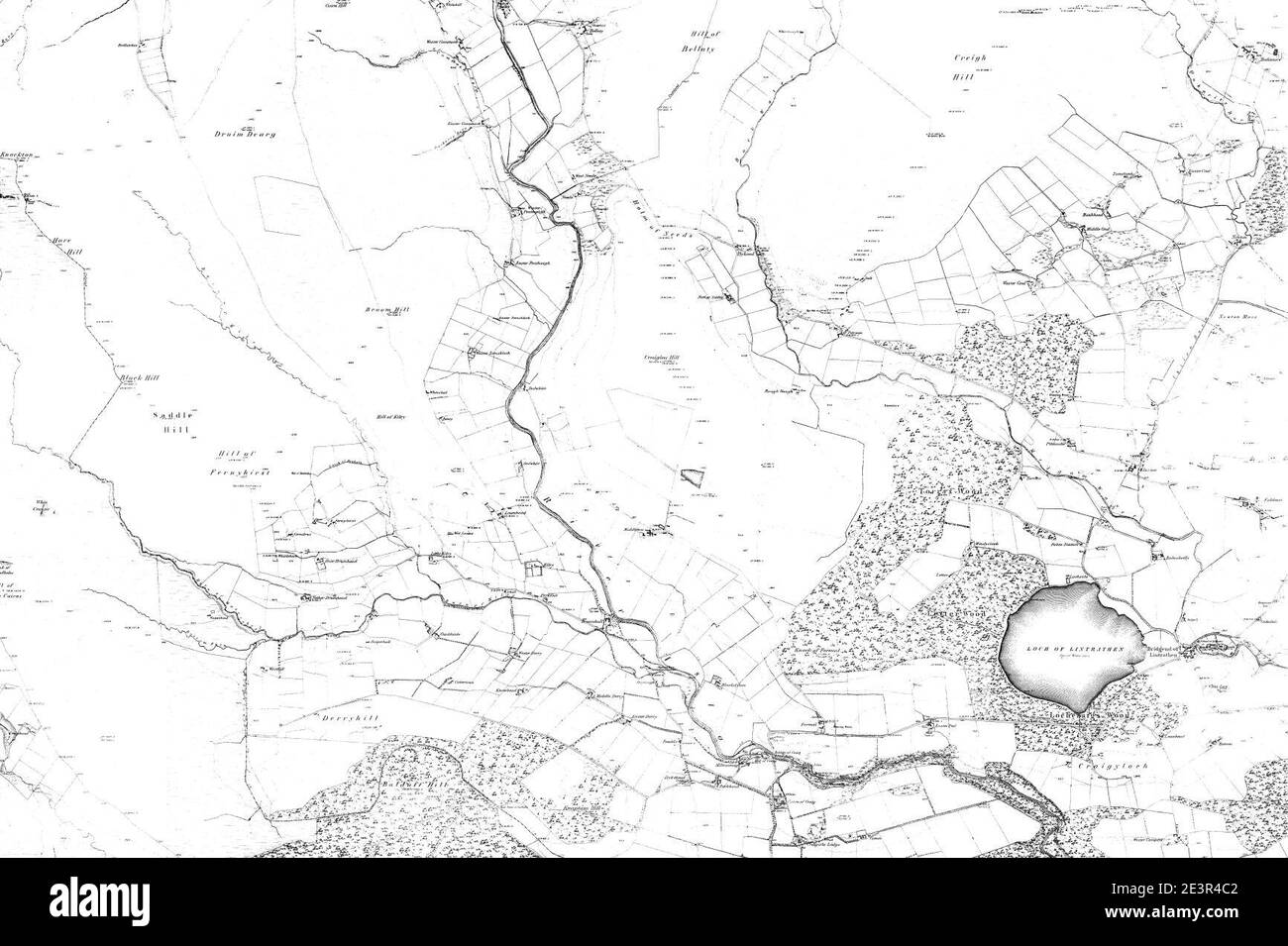 Map of Forfarshire Sheet 030, Ordnance Survey, 1865-1869 Stock Photo ...