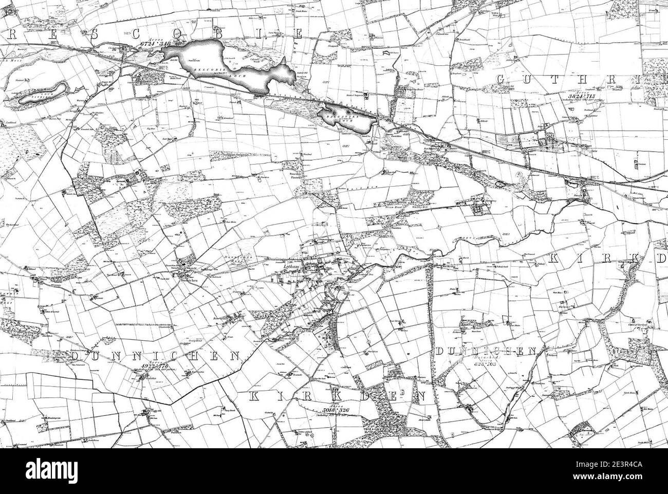 Map of Forfarshire Sheet 039, Ordnance Survey, 1865-1869 Stock Photo ...