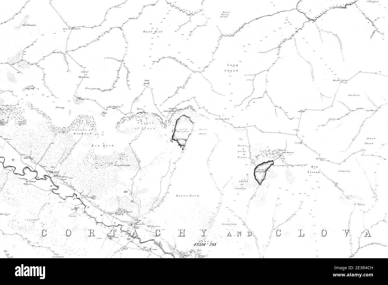 Map of Forfarshire Sheet 011, Ordnance Survey, 1865-1869 Stock Photo ...