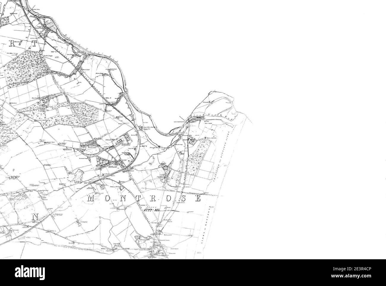 Map of Forfarshire Sheet 028, Ordnance Survey, 1865-1869 Stock Photo ...