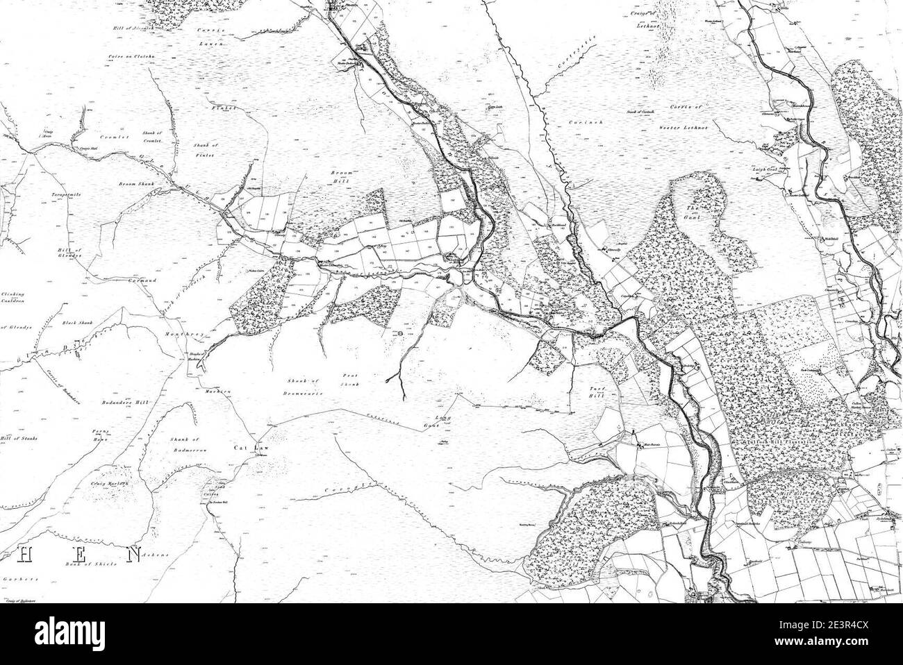 Map of Forfarshire Sheet 024, Ordnance Survey, 1865-1869 Stock Photo ...