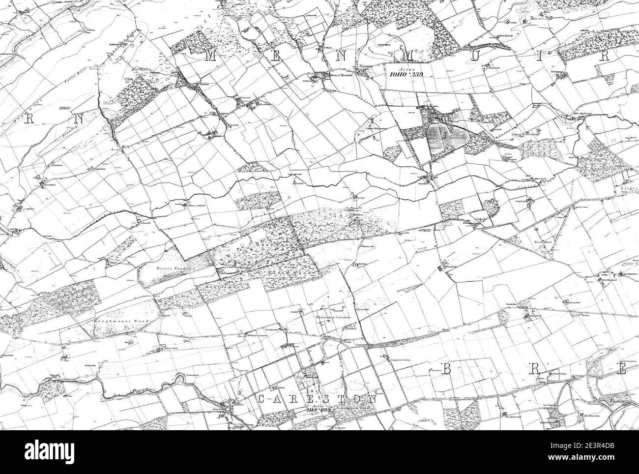 Map of Forfarshire Sheet 026, Ordnance Survey, 1865-1869 Stock Photo ...