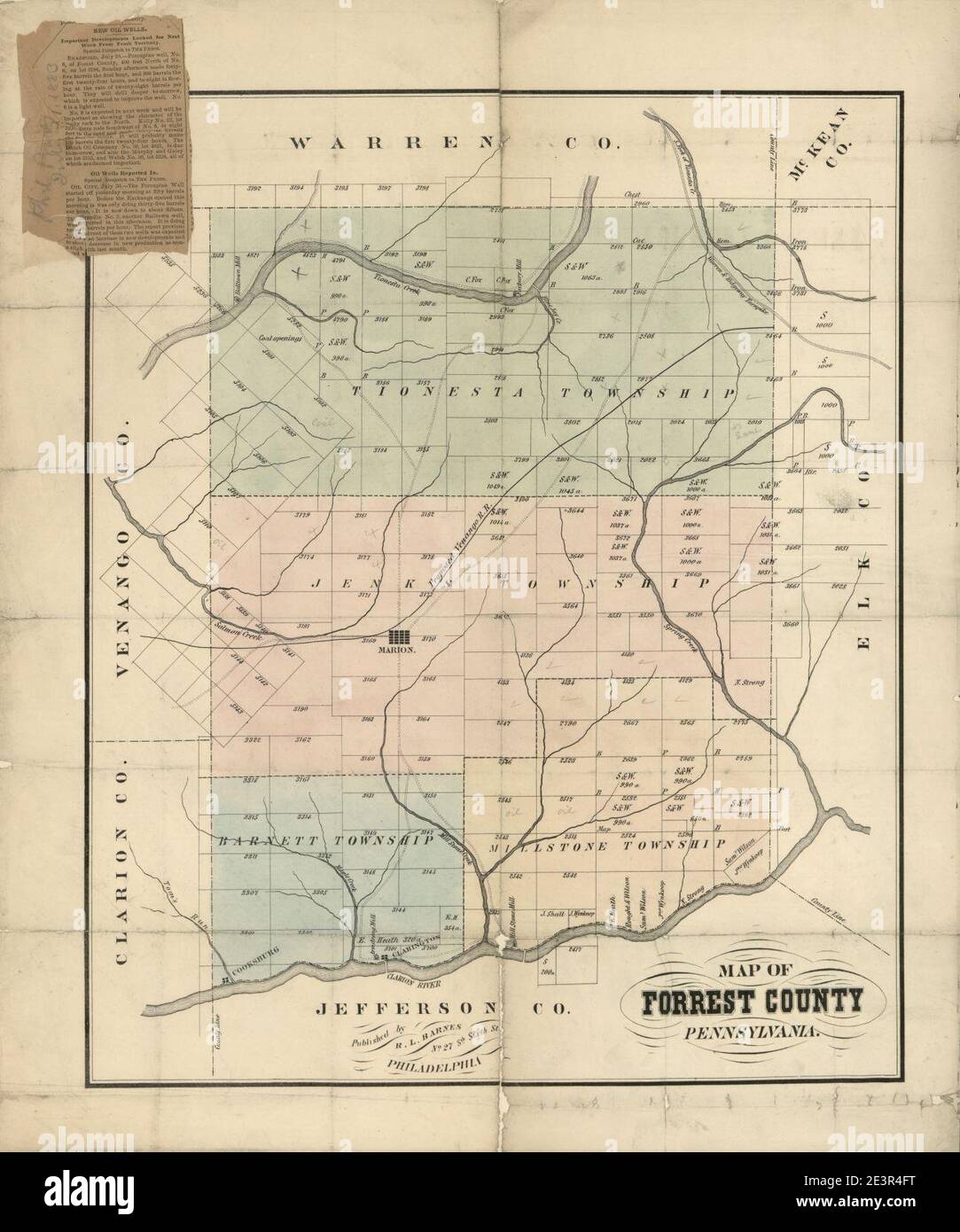Map of Forest County, Pennsylvania Stock Photo - Alamy