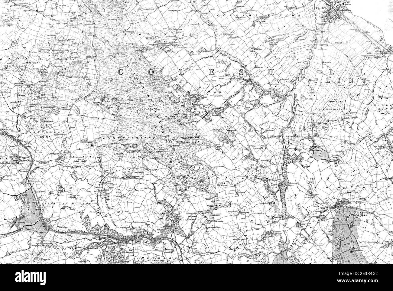 Map of Flintshire Sheet 009, Ordnance Survey, 1878-1882 Stock Photo - Alamy