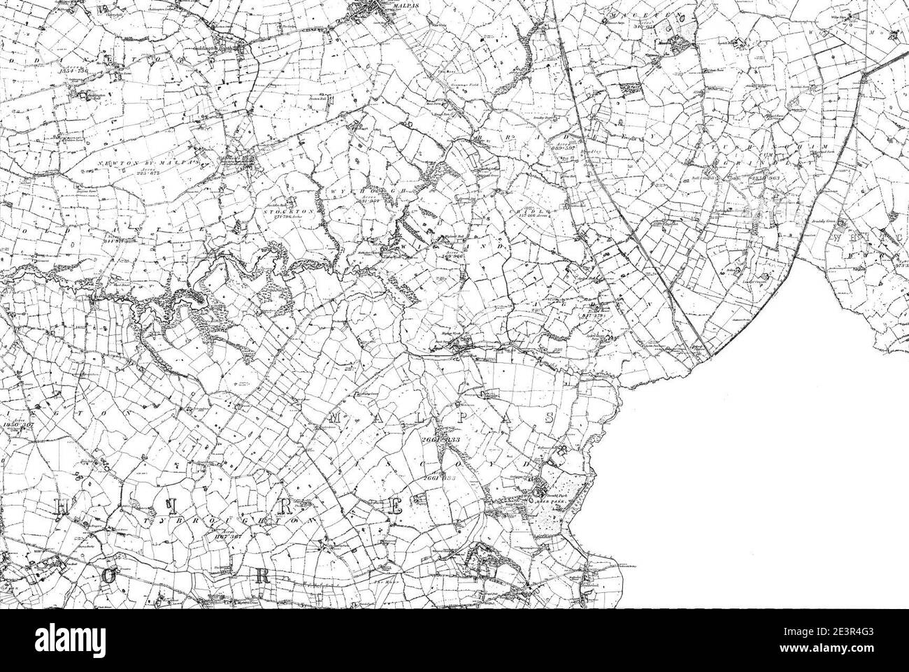 Map of Flintshire Sheet 023, Ordnance Survey, 1878-1882 Stock Photo - Alamy