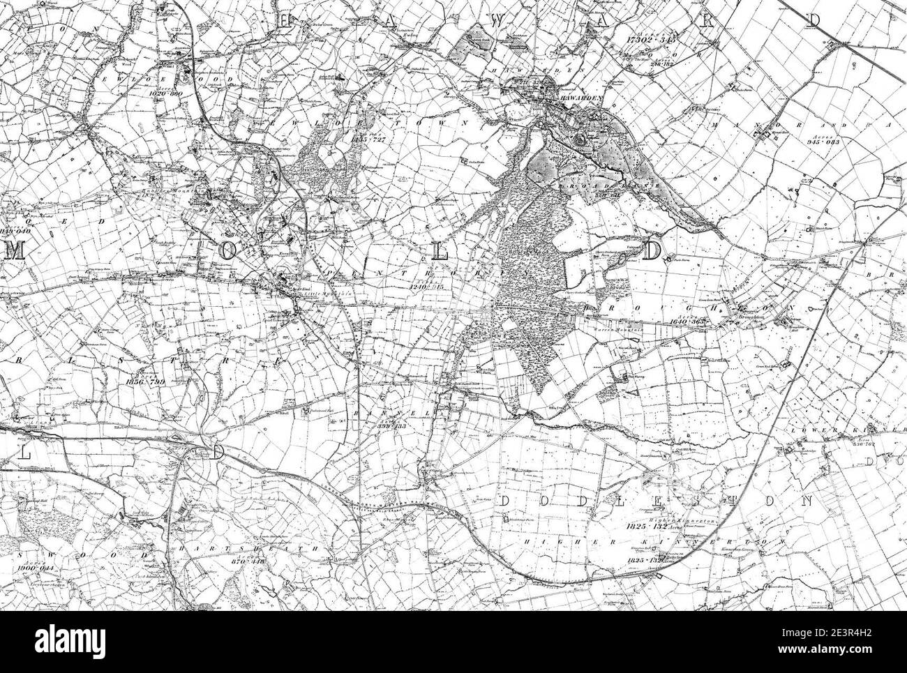 Map of Flintshire Sheet 014, Ordnance Survey, 1878-1882 Stock Photo - Alamy