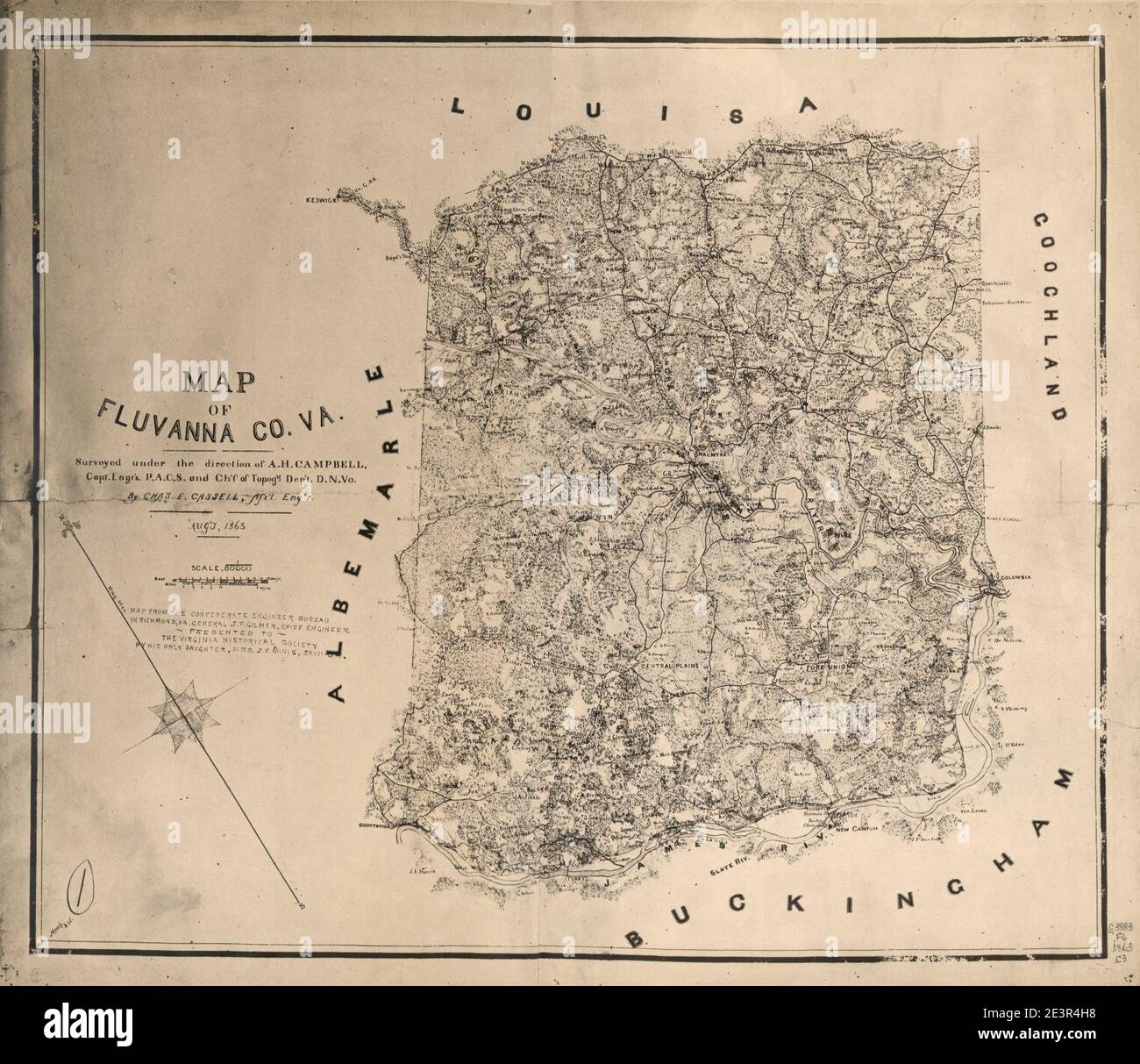 Map of Fluvanna Co., Va Stock Photo - Alamy