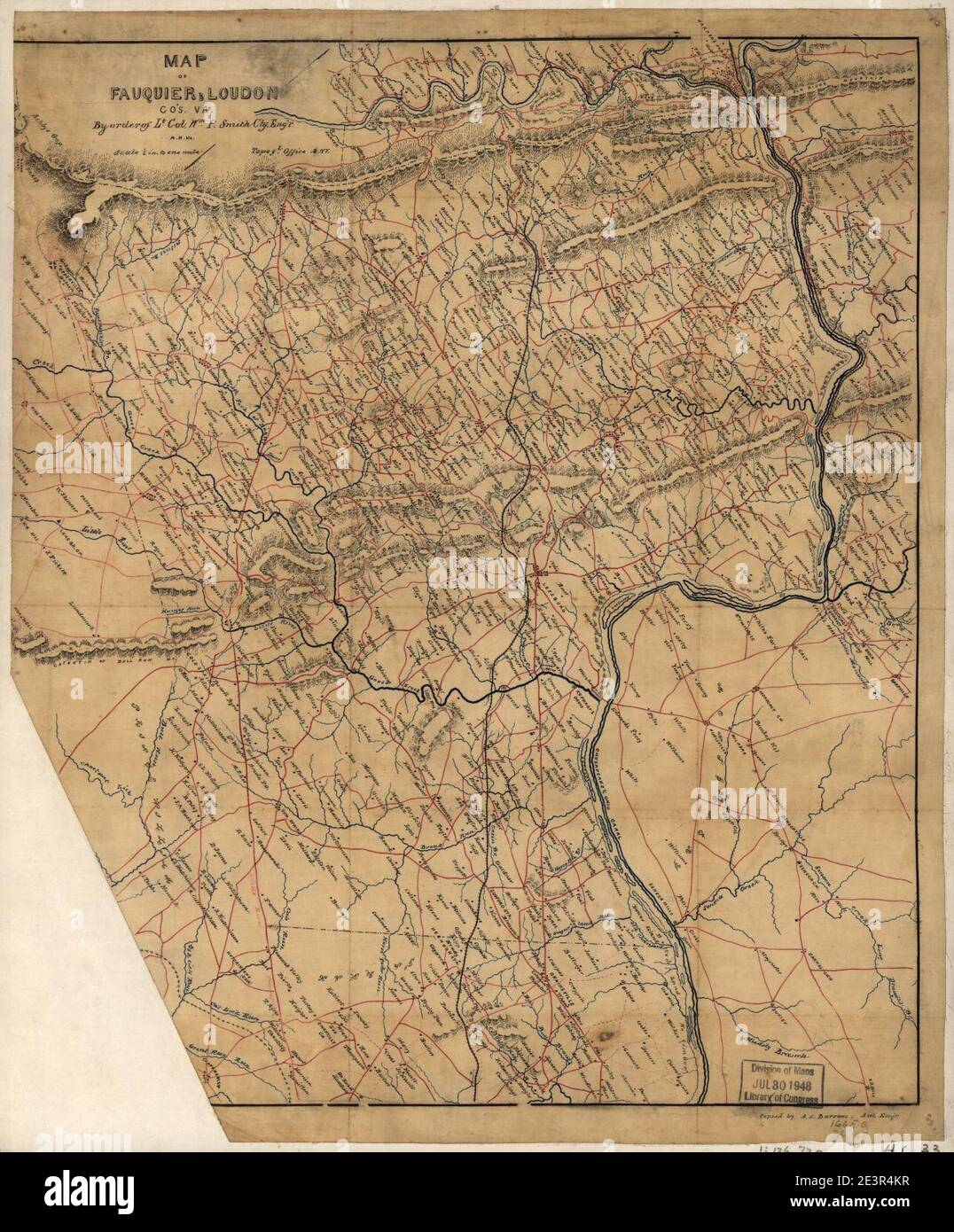 Map of Fauquier & Loudon (sic) co's. Va Stock Photo - Alamy