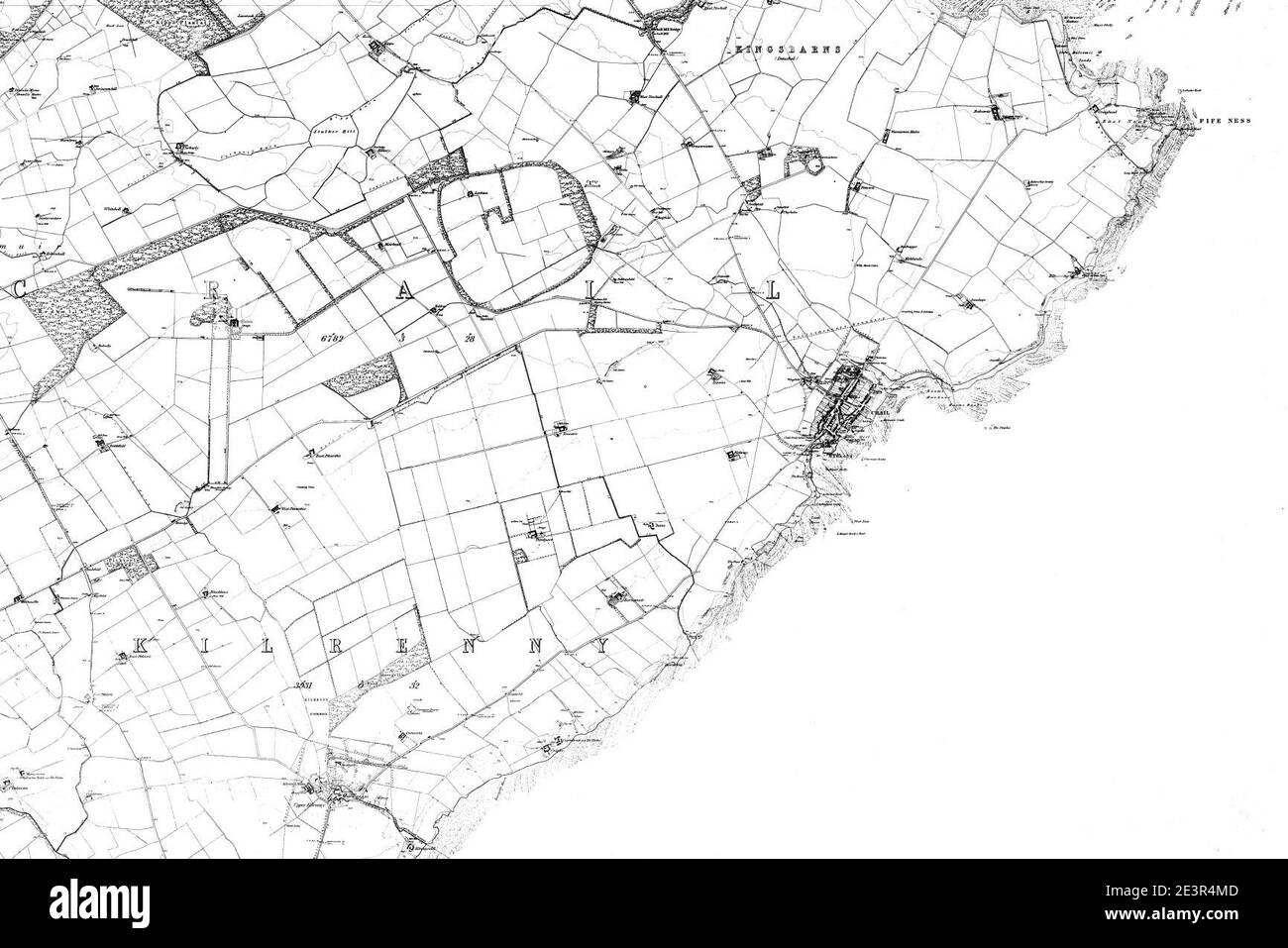 Map of Fifeshire Sheet 020, Ordnance Survey, 1855-1857 Stock Photo - Alamy