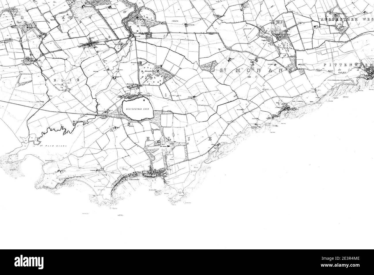 Map of Fifeshire Sheet 026, Ordnance Survey, 1855-1857 Stock Photo - Alamy