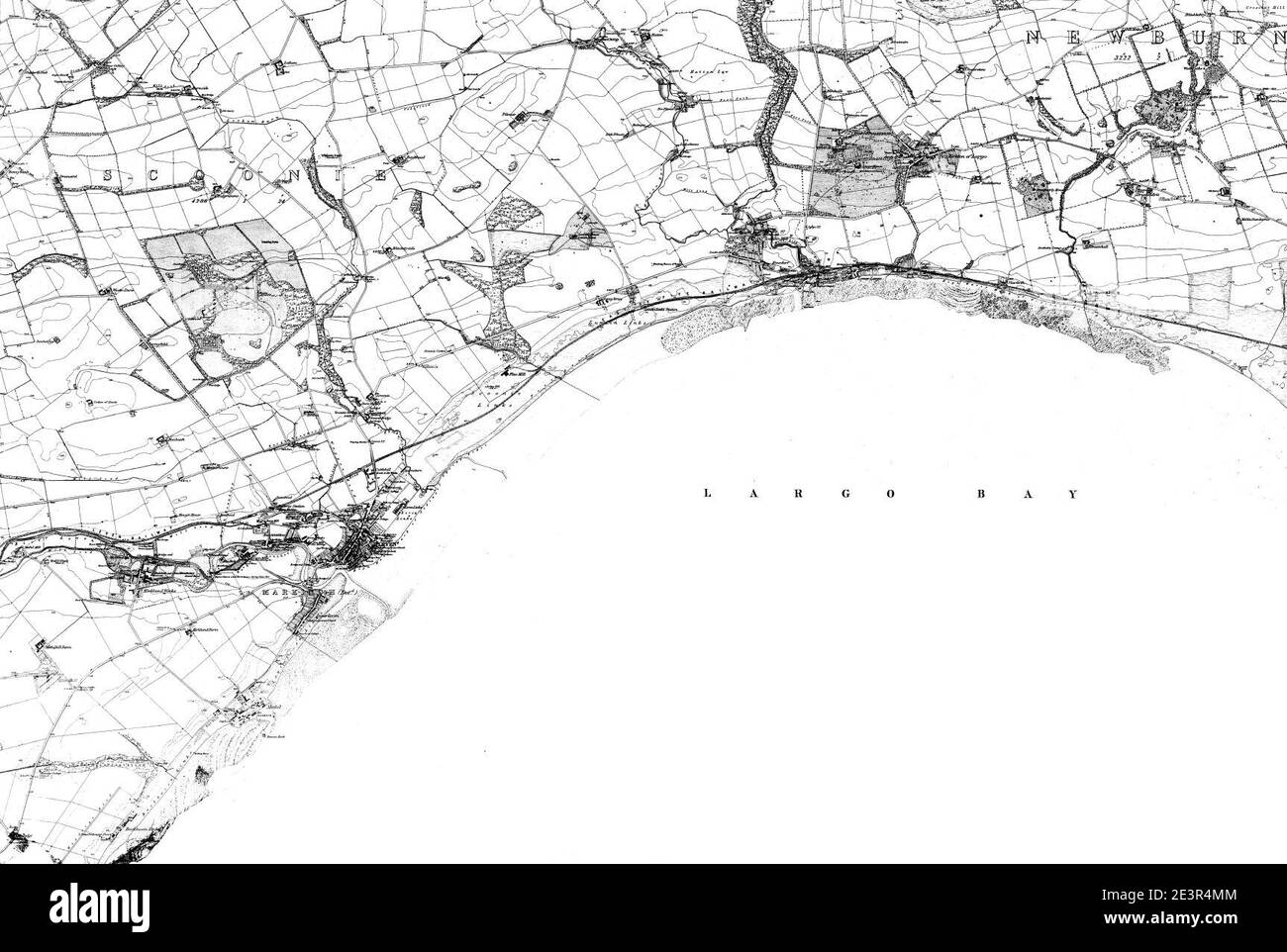 Map of Fifeshire Sheet 025, Ordnance Survey, 1855-1857 Stock Photo - Alamy