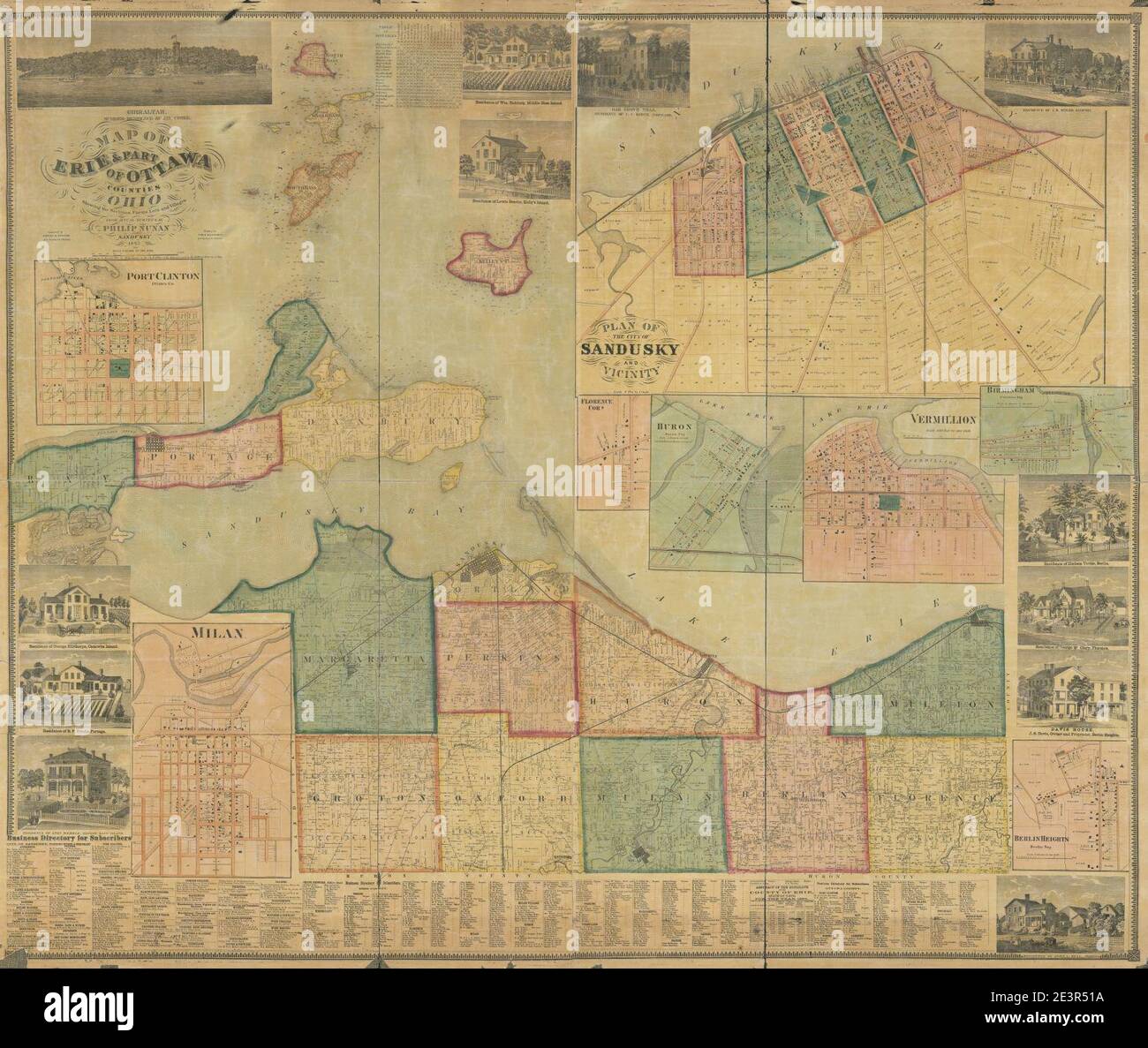 Map of Erie & part of Ottowa Counties, Ohio - showing the sections ...