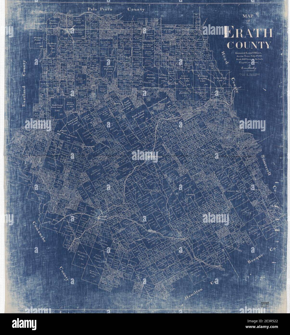 Map of Erath County Stock Photo - Alamy