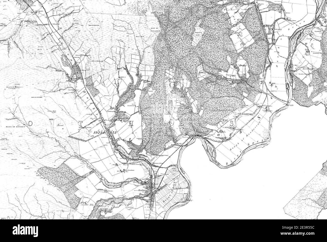 Map of Elginshire Sheet 018, Ordnance Survey, 1873-1874 Stock Photo - Alamy