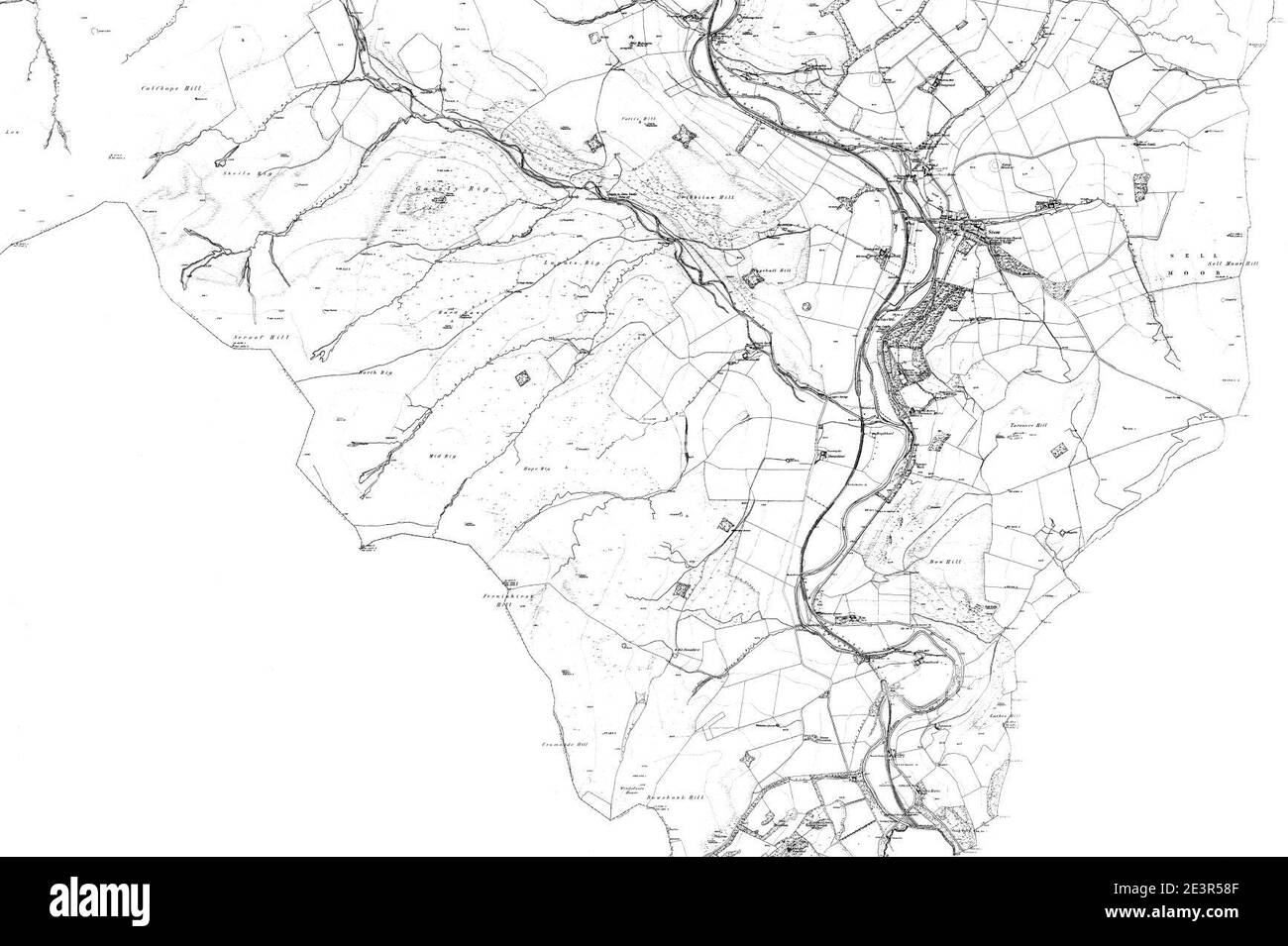 Map of Edinburghshire Sheet 025, Ordnance Survey, 1853-1884 Stock Photo ...