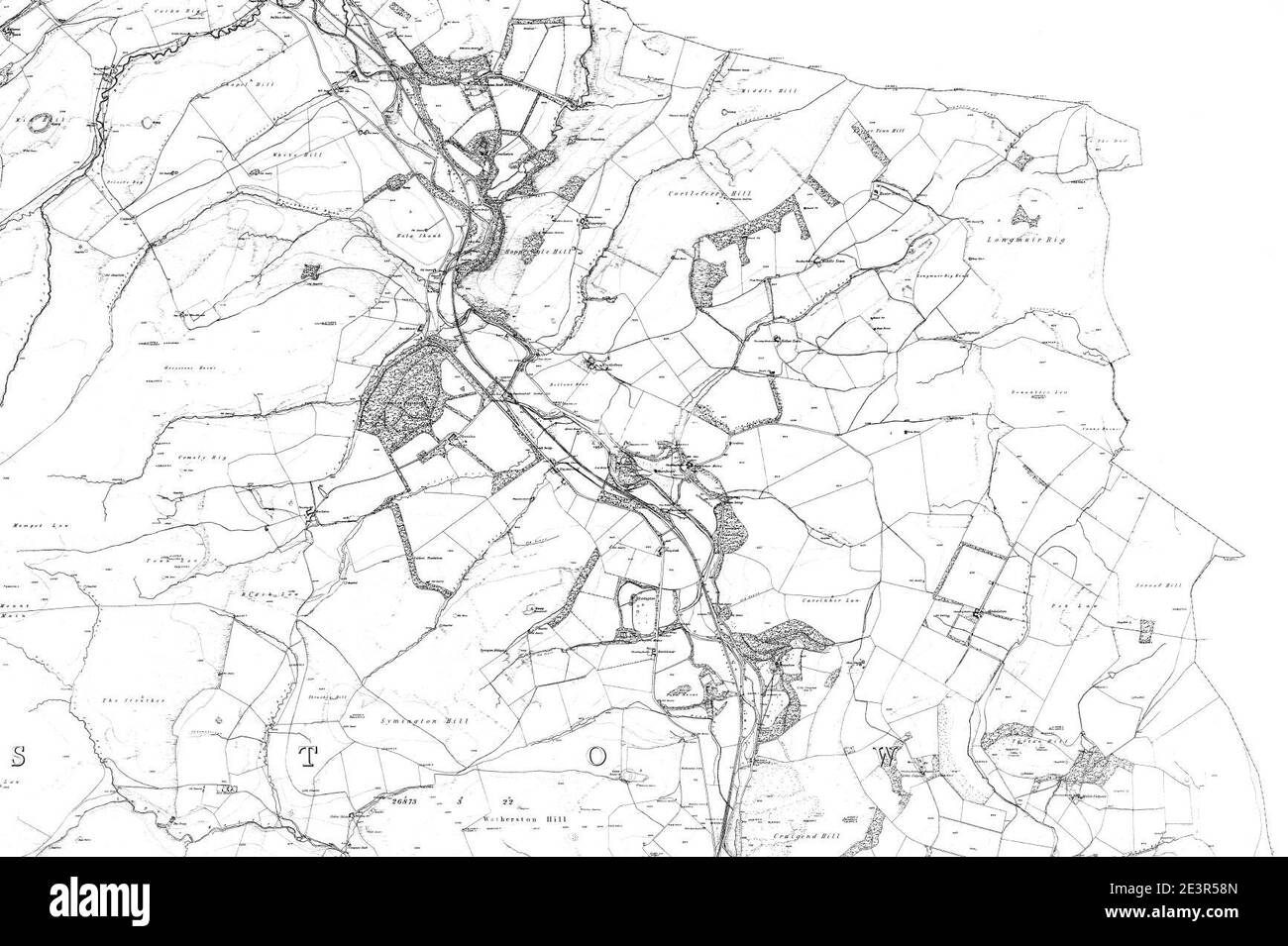 Map of Edinburghshire Sheet 023, Ordnance Survey, 1853-1884 Stock Photo ...