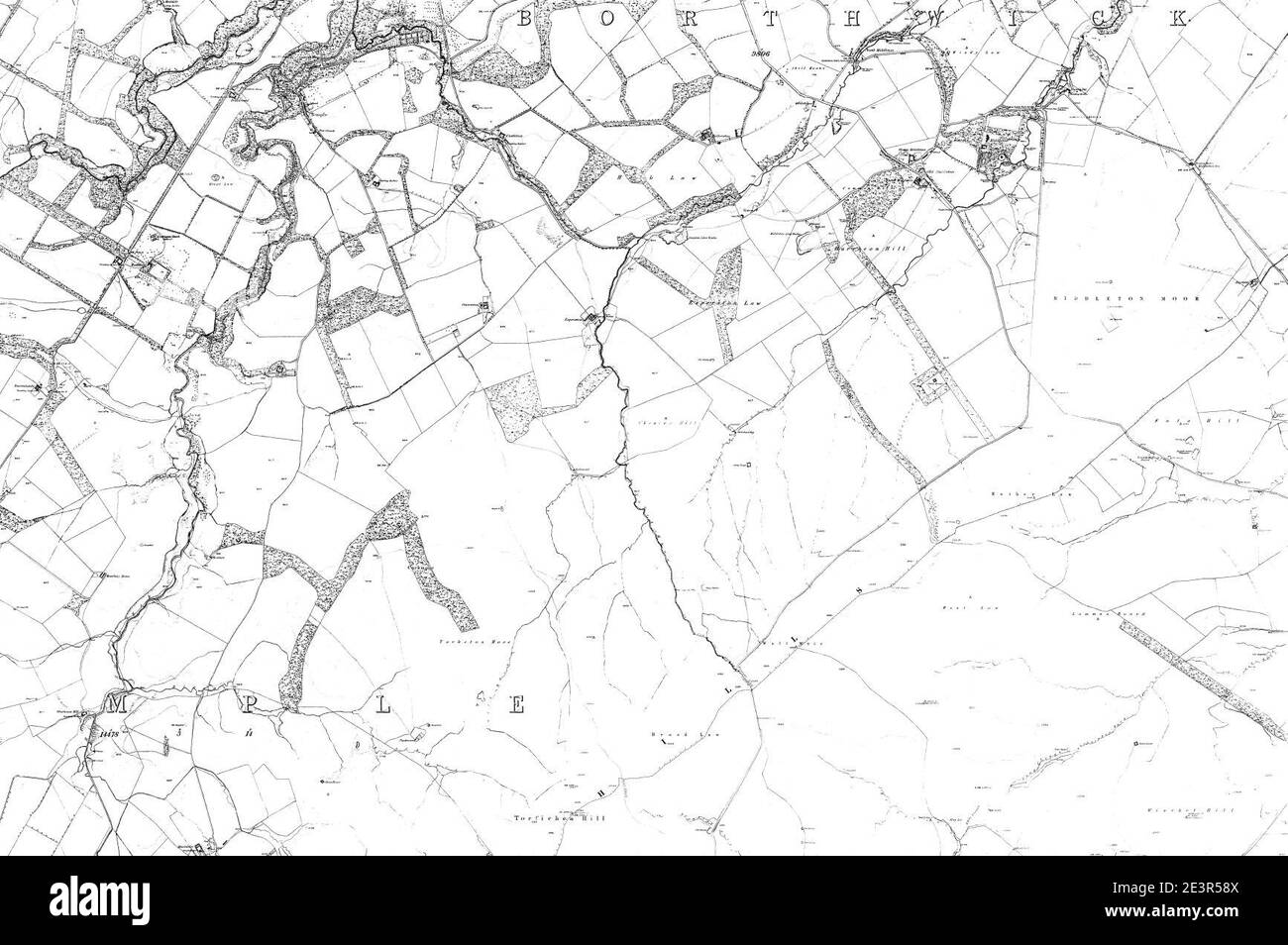 Map of Edinburghshire Sheet 019, Ordnance Survey, 1853-1884 Stock Photo ...