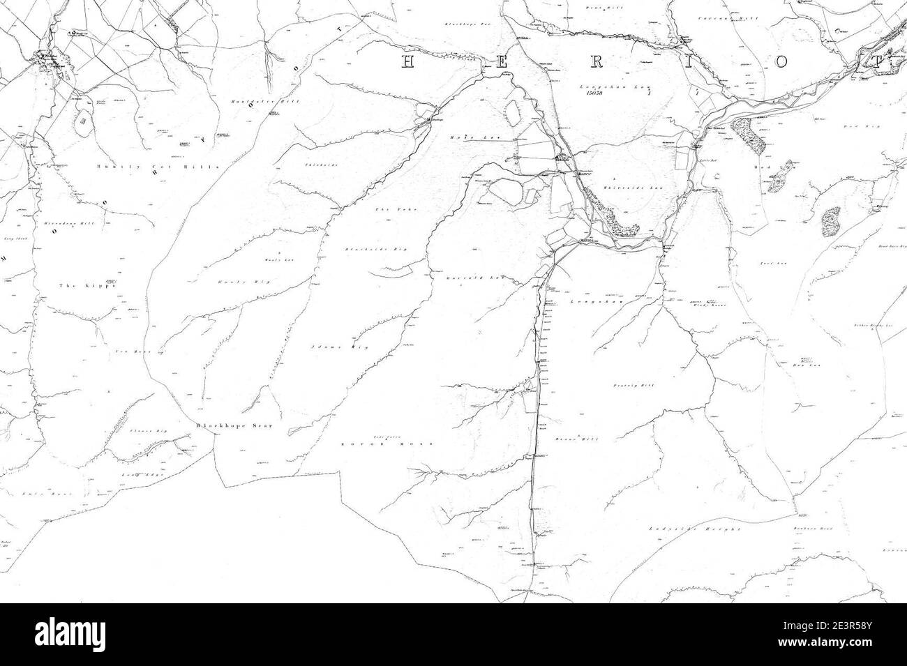 Map of Edinburghshire Sheet 022, Ordnance Survey, 1853-1884 Stock Photo ...