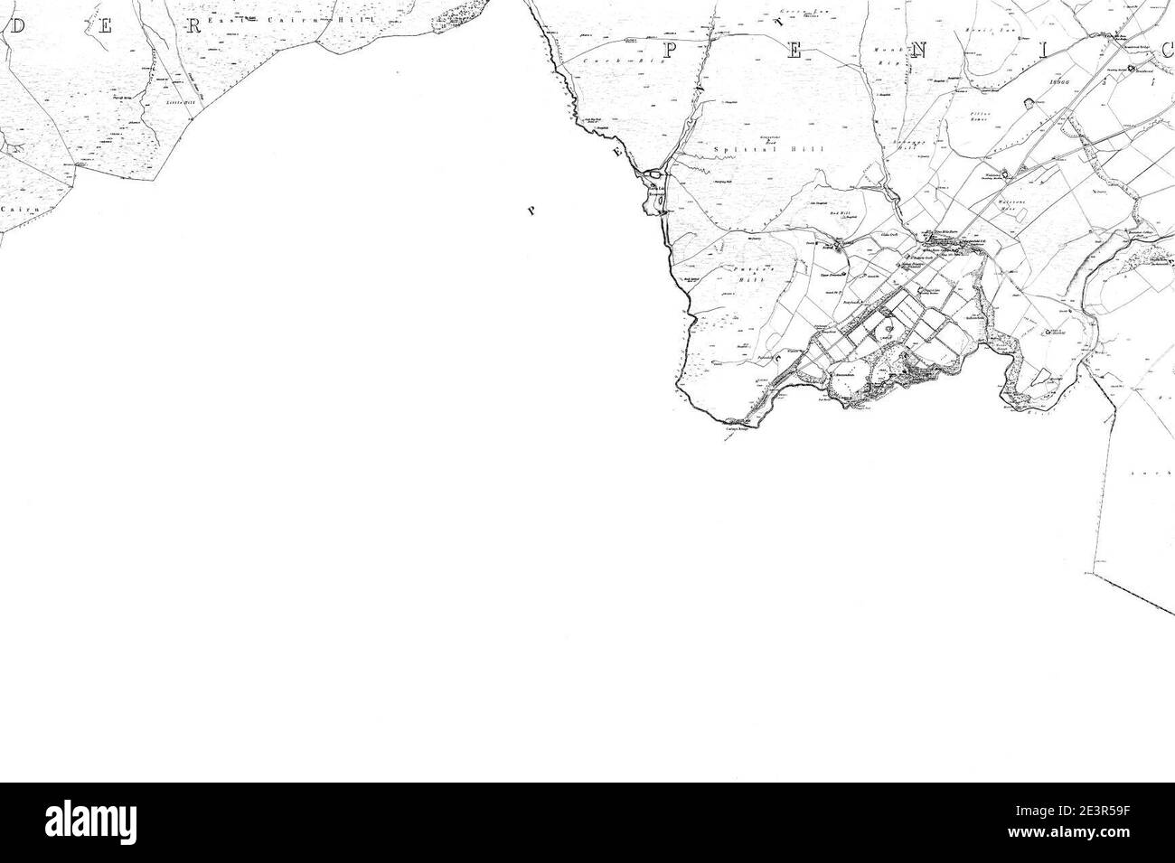 Map of Edinburghshire Sheet 017, Ordnance Survey, 1853-1884 Stock Photo ...