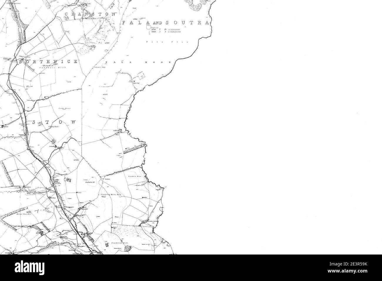 Map of Edinburghshire Sheet 020, Ordnance Survey, 1853-1884 Stock Photo ...