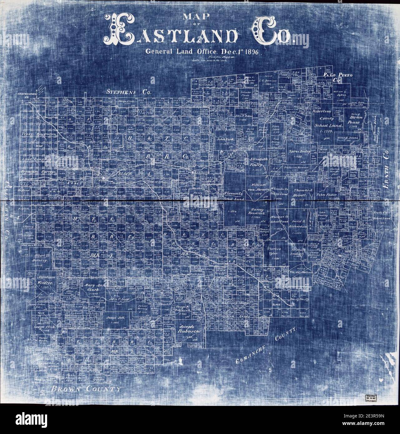 Map of Eastland Co Stock Photo - Alamy