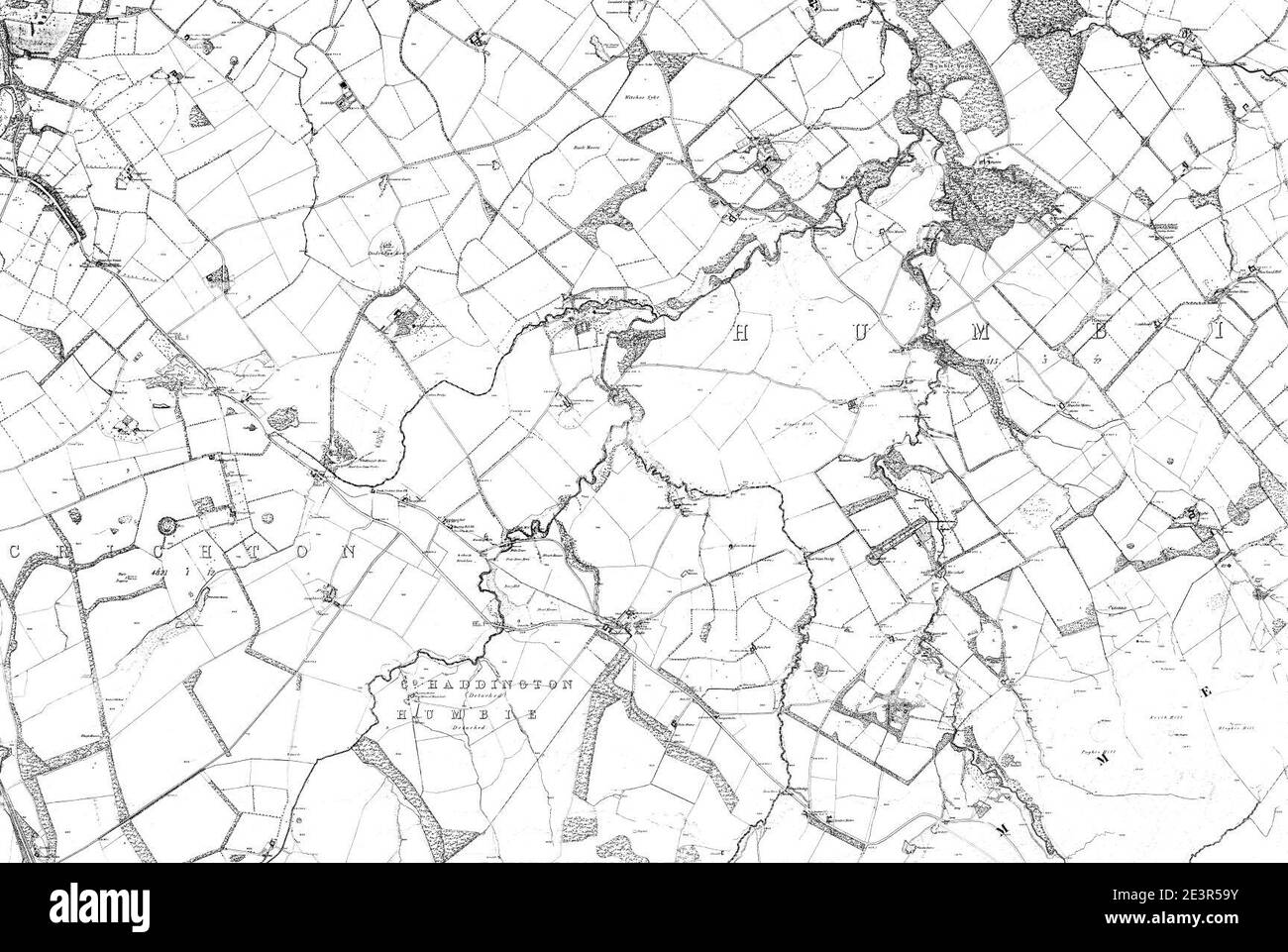 Map of Edinburghshire Sheet 014, Ordnance Survey, 1853-1884 Stock Photo ...
