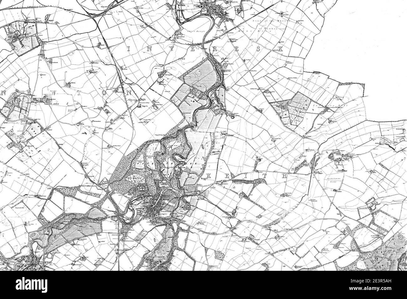 Map of Edinburghshire Sheet 007, Ordnance Survey, 1853-1884 Stock Photo ...