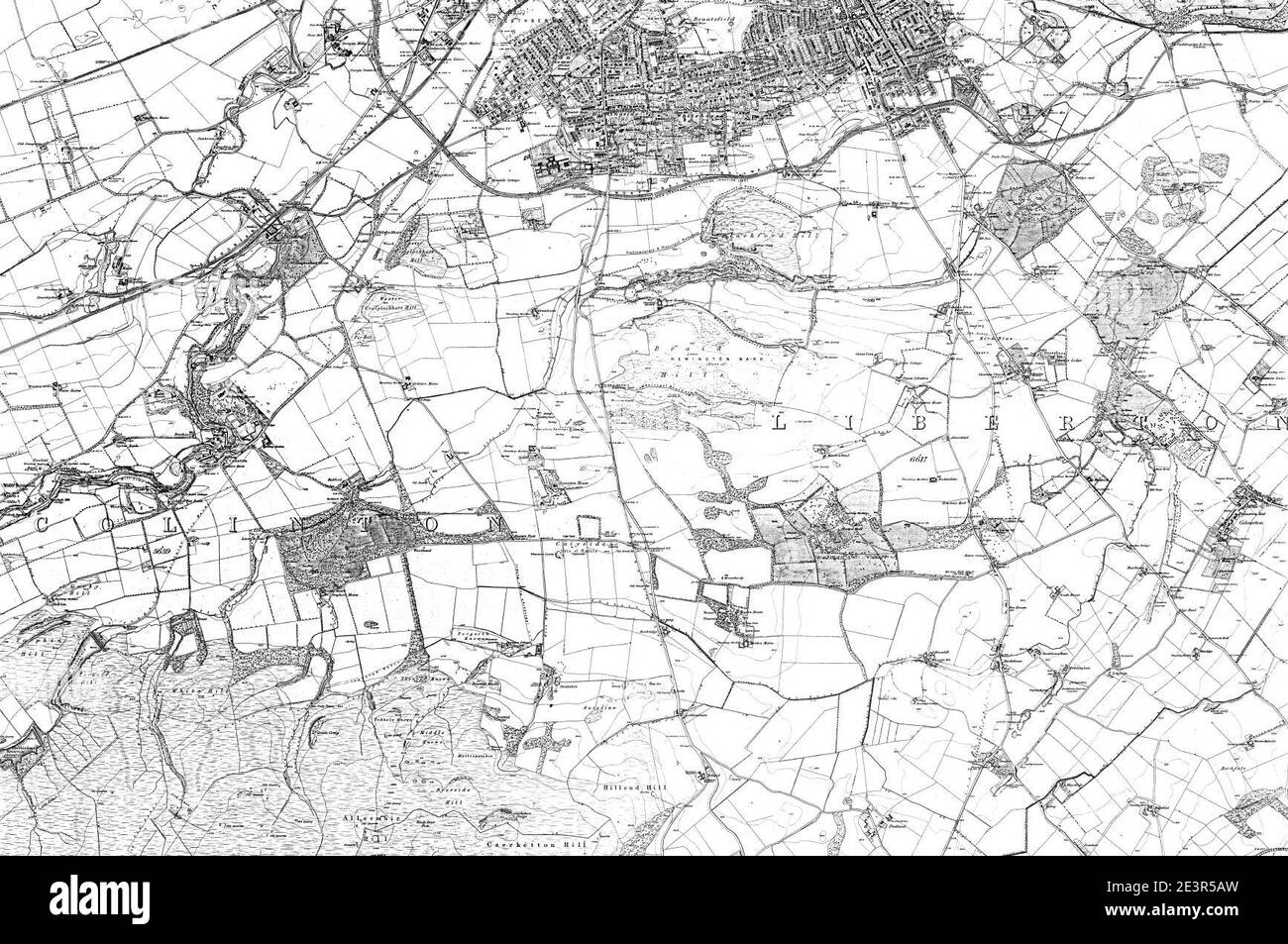 Map of Edinburghshire Sheet 006, Ordnance Survey, 1853-1884 Stock Photo ...