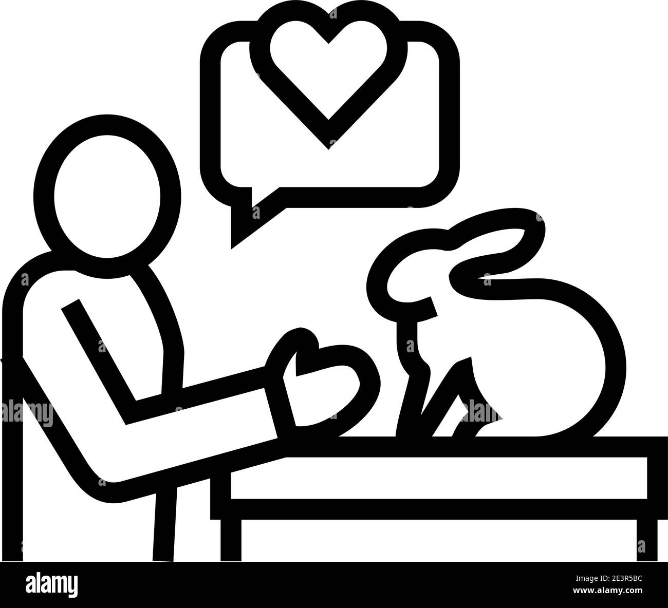 bunny veterinary researchment line icon vector illustration Stock ...