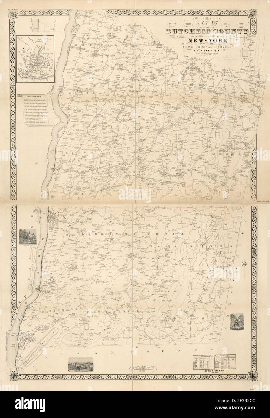 Map of Dutchess County, New-York - from actual surveys Stock Photo - Alamy