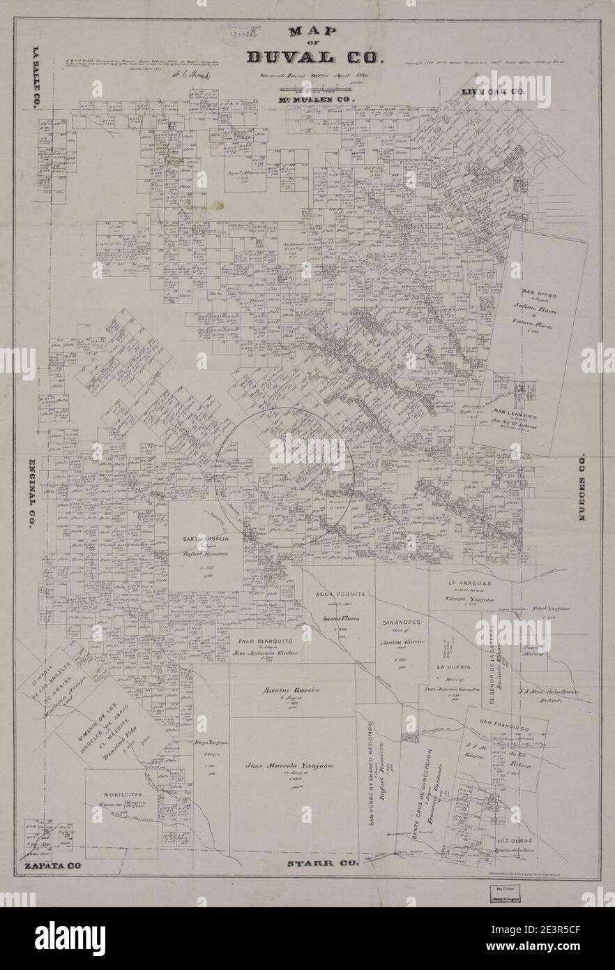 Map of Duval Co Stock Photo - Alamy