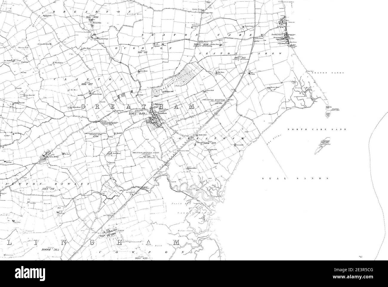 Map of Durham Sheet 045, Ordnance Survey, 1857-1867 Stock Photo - Alamy