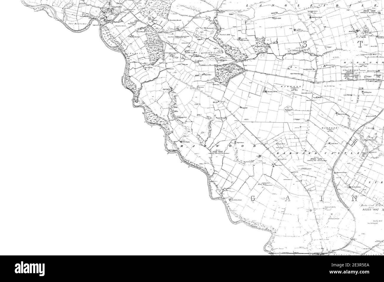Map of Durham Sheet 046, Ordnance Survey, 1857-1867 Stock Photo - Alamy