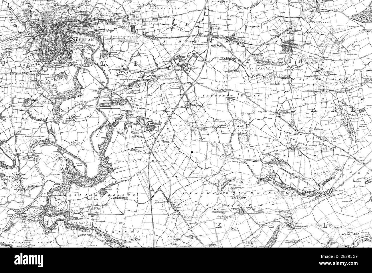 Map of Durham Sheet 027, Ordnance Survey, 1857-1867 Stock Photo - Alamy