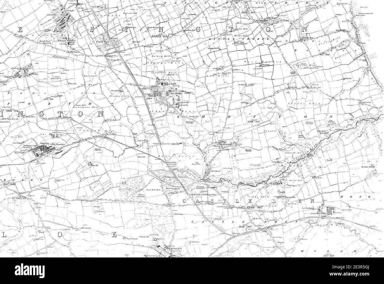 Map of Durham Sheet 028, Ordnance Survey, 1857-1867 Stock Photo - Alamy